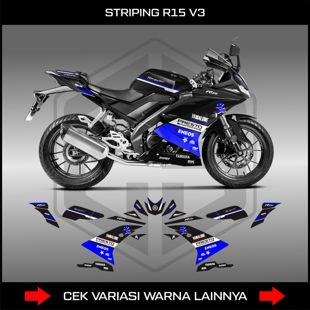 Jual STRIPING R15 V3 / STIKER DECAL YAMAHA R15 V3 SEMI FULL BODY ...