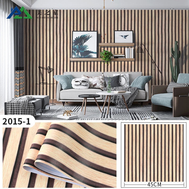 Jual Wallpaper Dinding Kayu Panel Garis Ruang Tamu | Shopee Indonesia