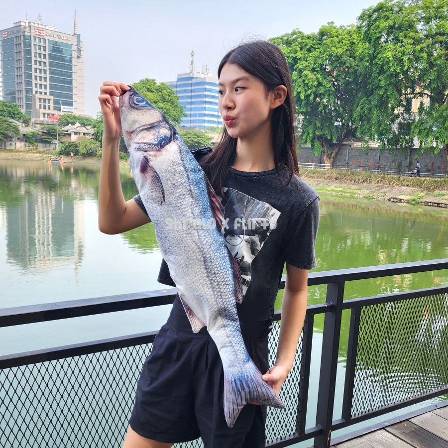 Jual Tas Bentuk Ikan Kakap Putih Segar Barramundi Fish Kado Unik Hobby ...