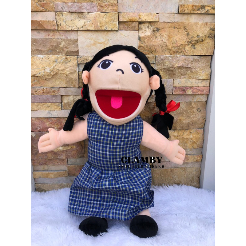 Jual Boneka Karakter Adik Terlucu Hand puppet Adik Rambut Hitam ...