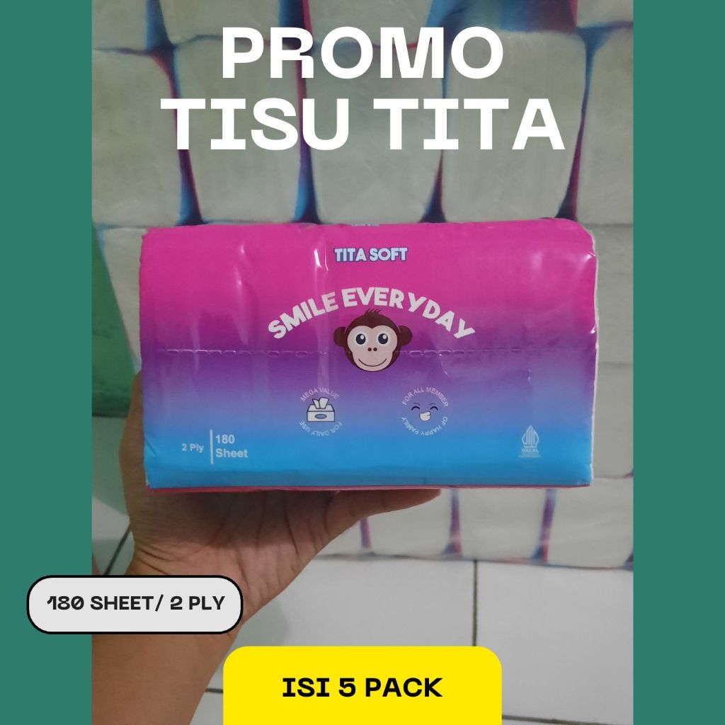 Jual Tissue Tisu TITA 180 Sheet Murah 5 Pack | Shopee Indonesia