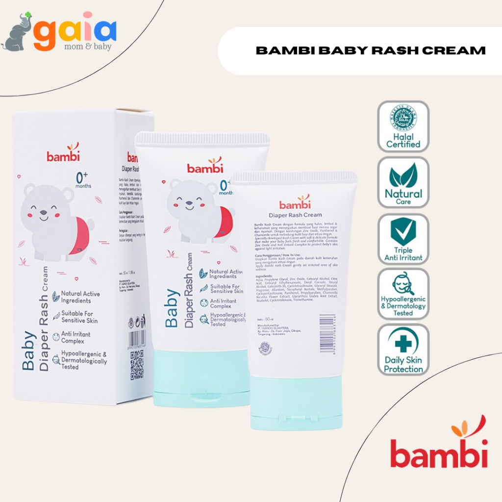Jual Bambi Baby Diaper Rash Cream 50ml | Krim Ruam Popok Pada Bayi ...