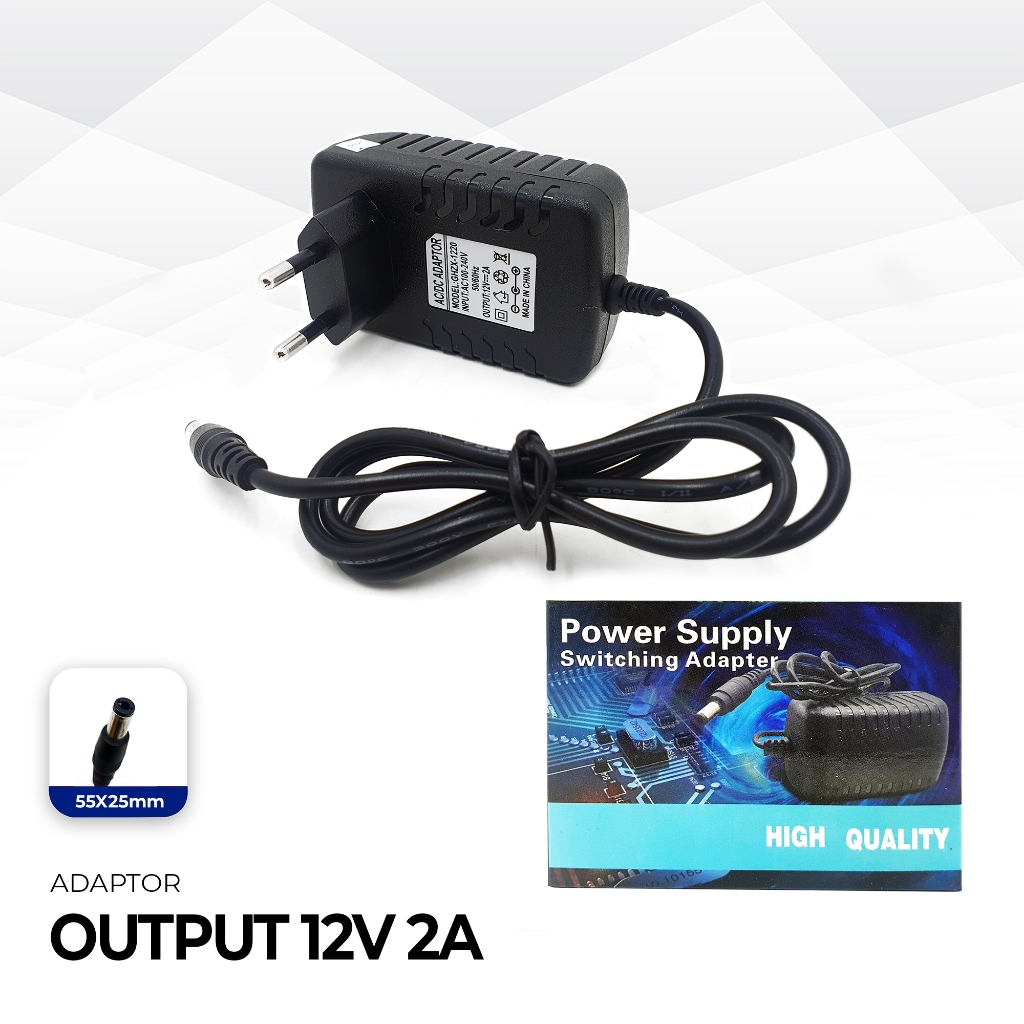 Jual Adaptor 12V 2A 55x25mm | Shopee Indonesia