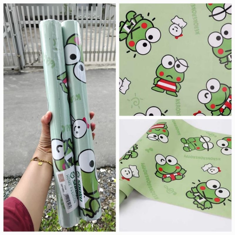 Jual [ 45 CM x 8 s.d 9 METER ] WALLPAPER STIKER DINDING MOTIP KARAKTER KODOK KEROPI | Shopee ...