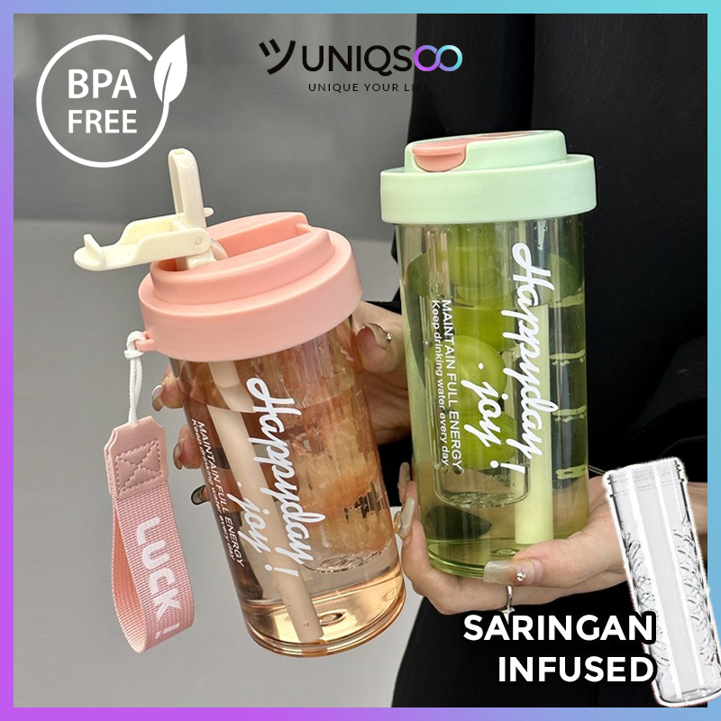 Jual UNIQSOO Botol Minum Infused Buah 600ml Warna Pastel BPA FREE ...