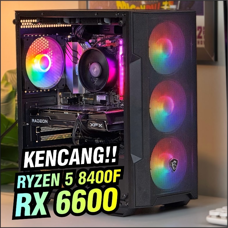 Jual KOMPUTER PC RAKITAN RYZEN 5 8400f 16GB DDR5 256GB SSD RX6600 PSU ...