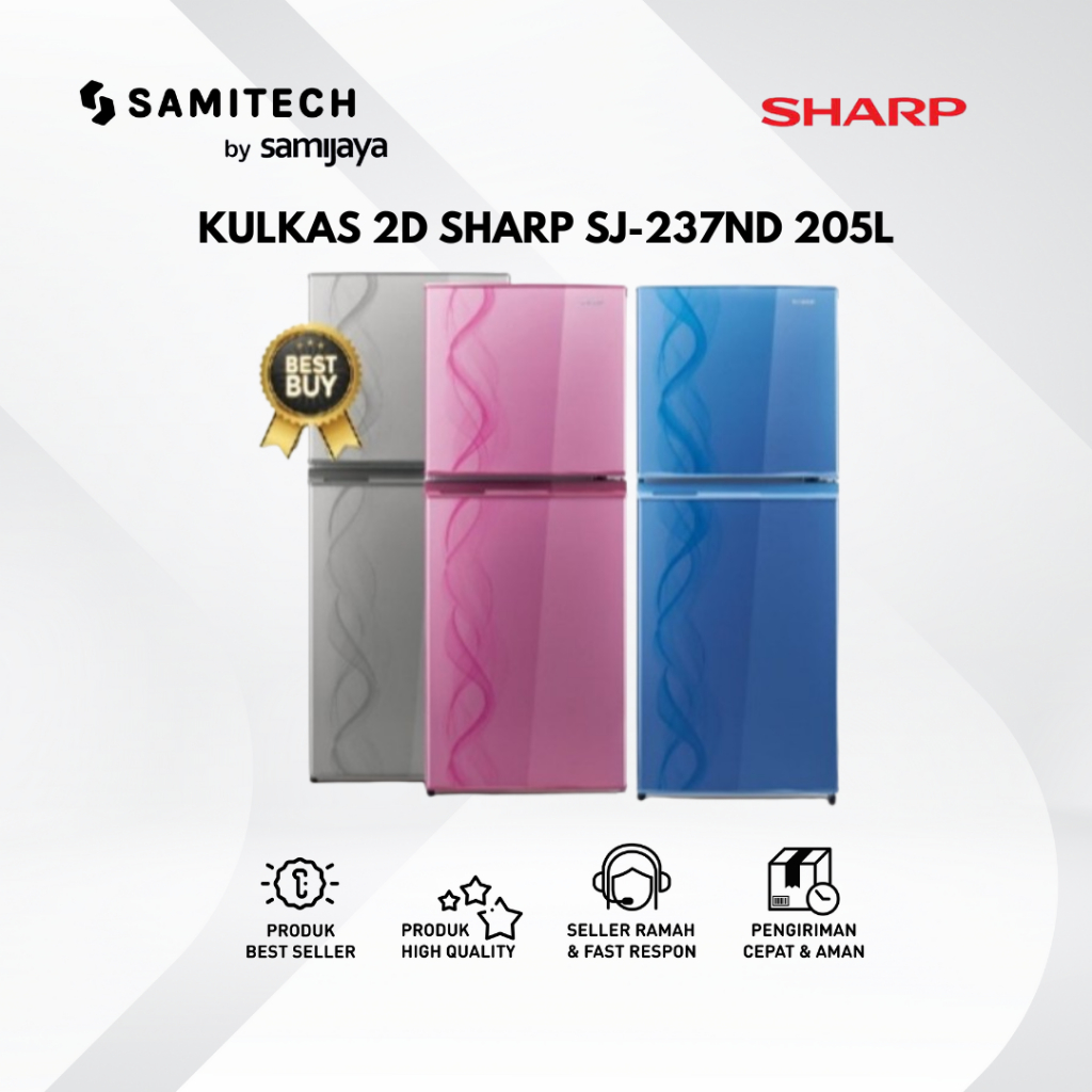 Jual KULKAS 2 PINTU SHARP SJ-237ND SJ 237ND AP/AB 205L | Shopee Indonesia