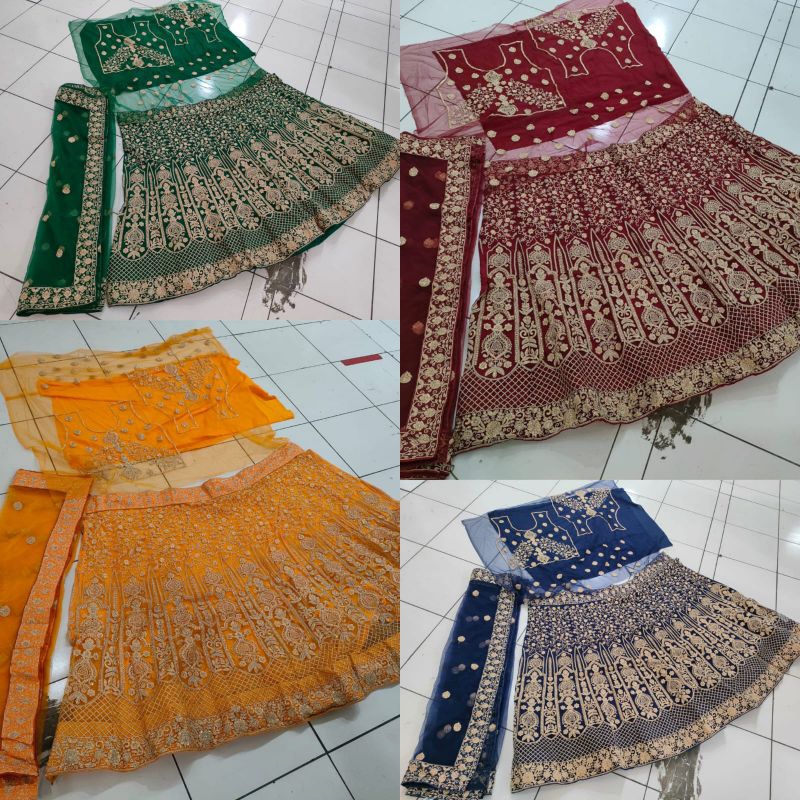 Jual lehenga baju India / baju India wanita / gaun pengantin India ...