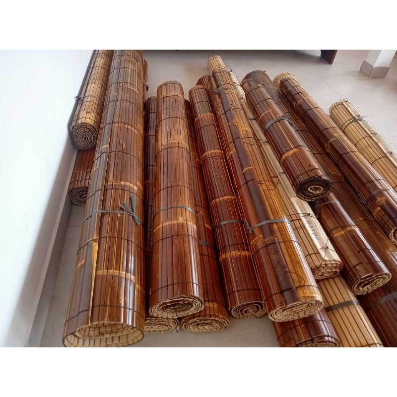 Jual Tirai Bambu Wulung Plisturan Depan Ukuran Lebar 2m x Tinggi 1m s/d ...