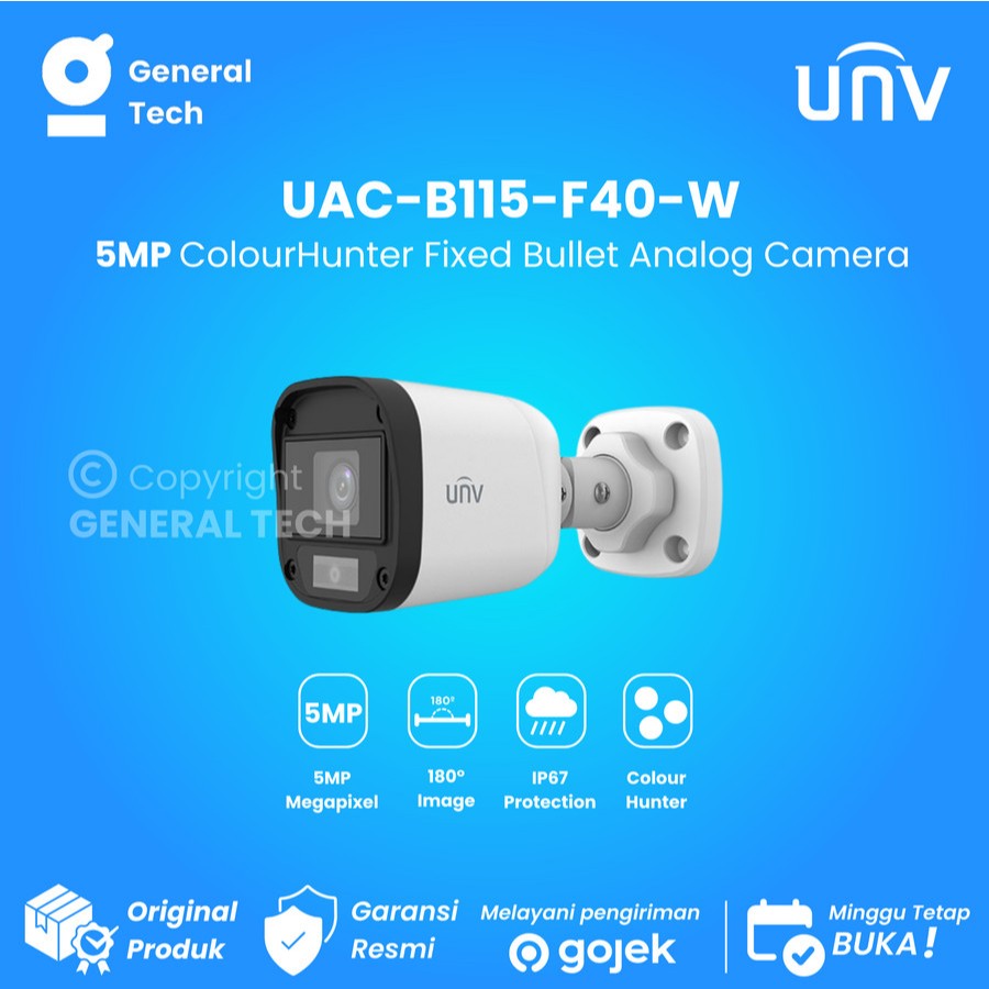 Jual Camera CCTV Outdoor 5MP Color Hunter Uniview UAC-B115-F40-W | Shopee Indonesia