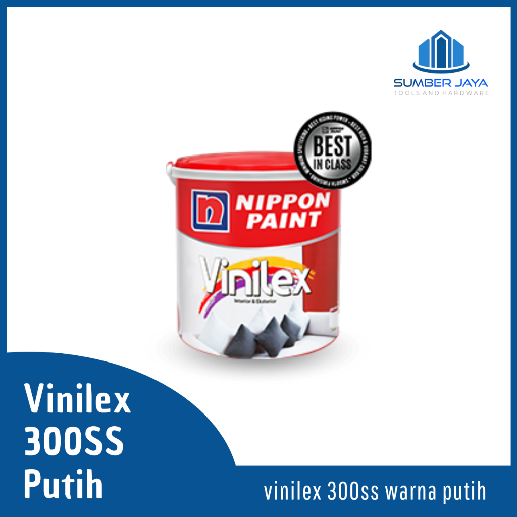 Jual Vinilex Cat Tembok Luar Dalam Ekterior Interior Warna 300SS Putih ...