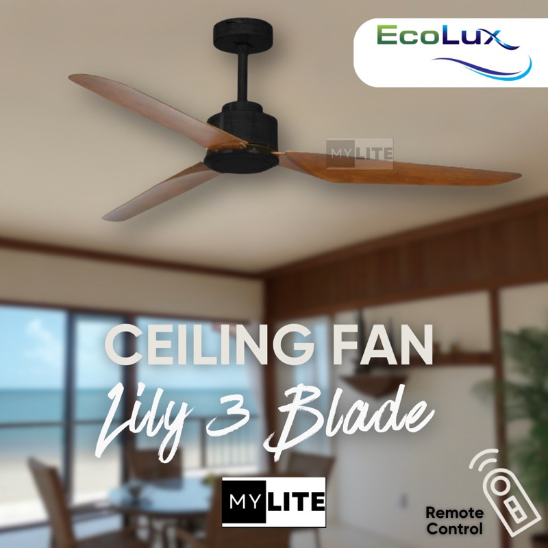 Jual Kipas Angin Ceiling Fan ECOLUX LILY 52In 3 Blade With REMOTE ...