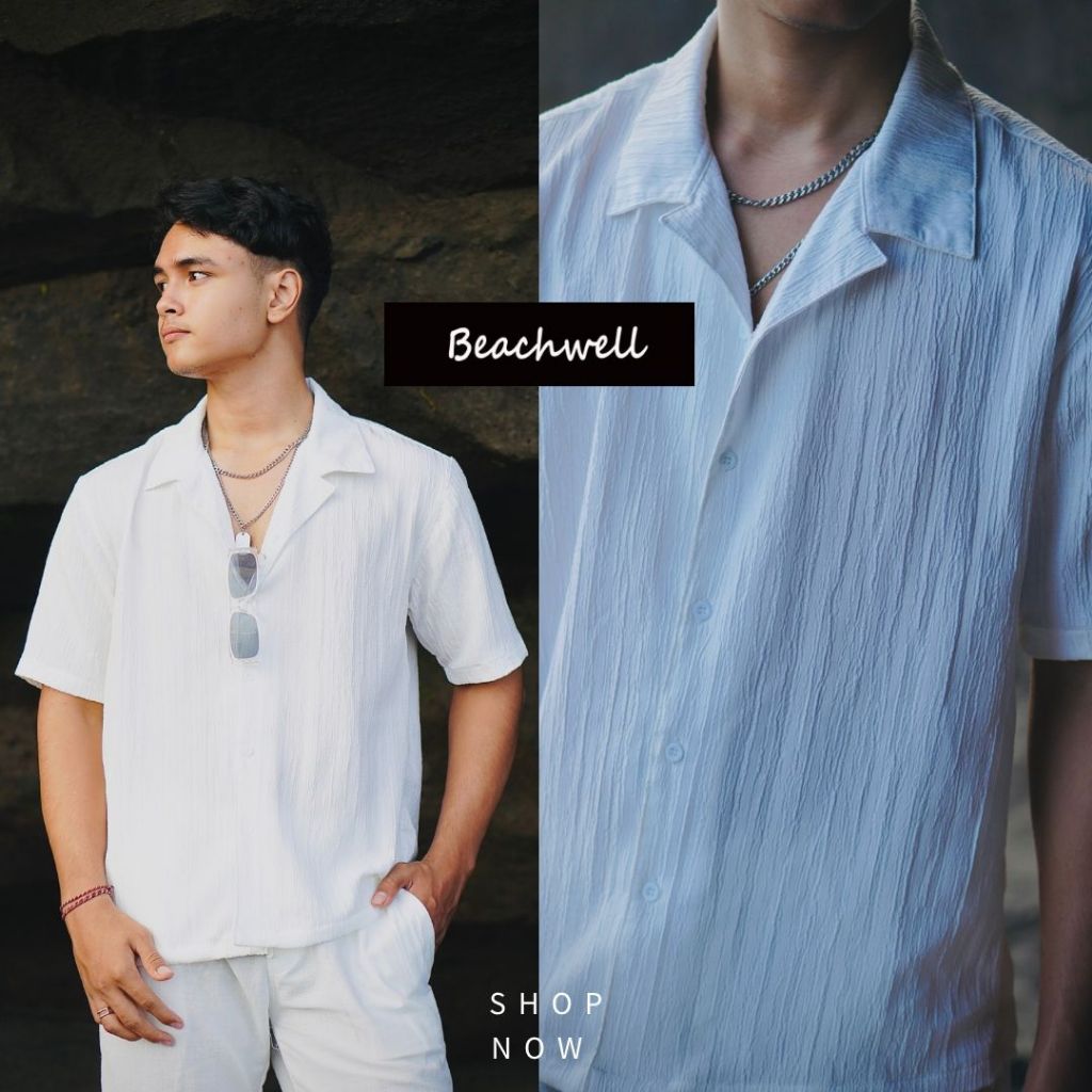 Jual BEACHWELL Kemeja Pria Lengan Pendek - Baby Crush Series Putih All ...