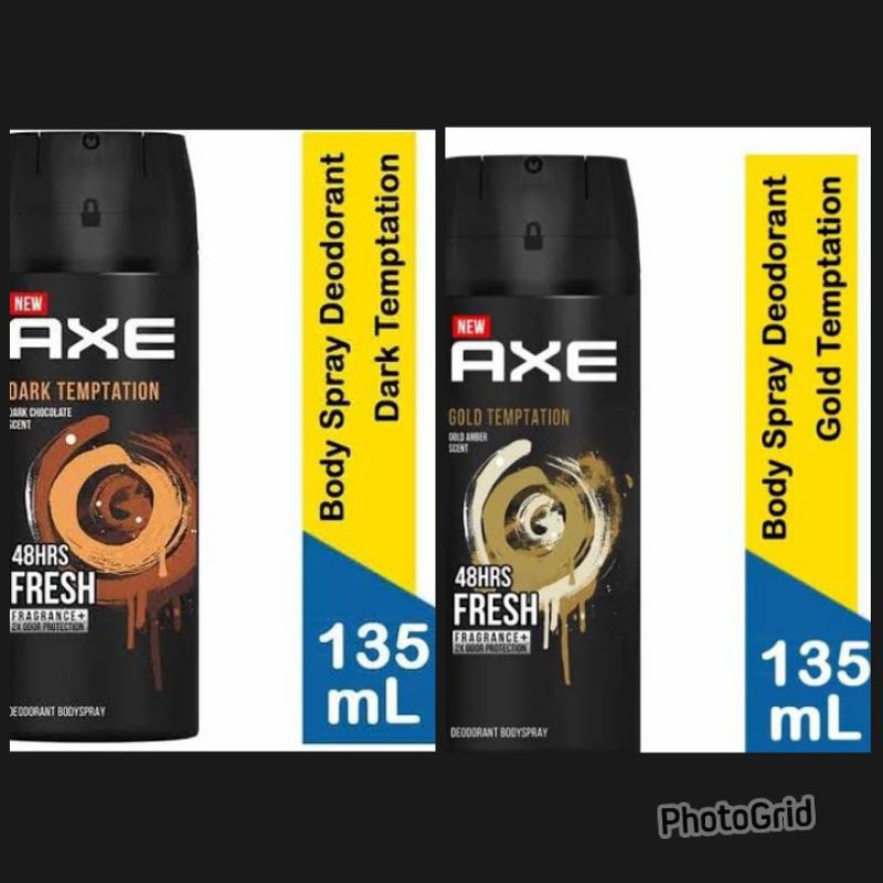 Jual Axe Dark Chocolate body spray 135ml / Axe Gold Temtation body ...