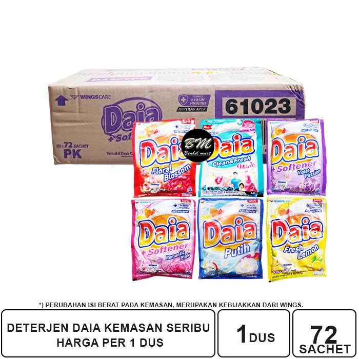 Jual 1 DUS ISI 12 RENCENG / 72 SACHET DAIA DETERGENT BUBUK 46 GRAM ...