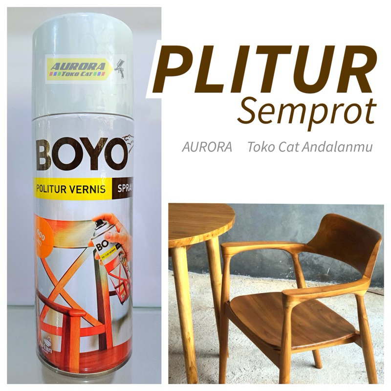 Jual Politur Semprot Boyo untuk Kayu Warna Jati Sawo Manggis Kurma isi 400cc | Cat Semprot ...