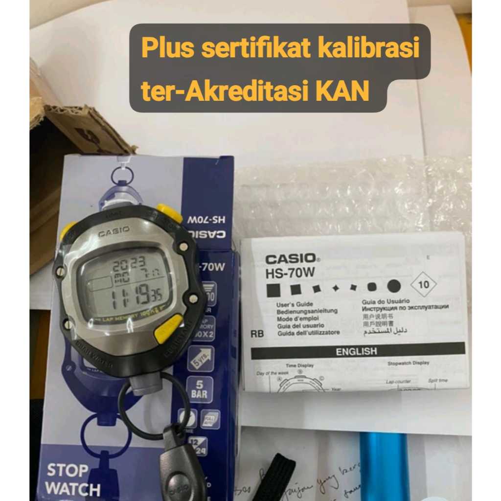 Jual Stopwatch Casio HS 70 W - Alat Pengukur Waktu Casio HS-70W Plus Sertifikat Kalibrasi KAN ...