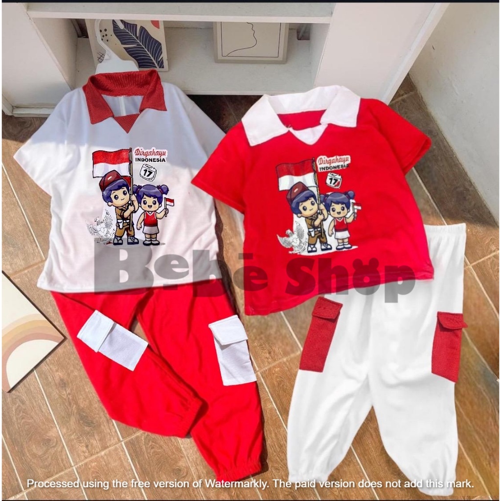 Jual Setelan baju merah putih kemerdekaan indonesia 17 agustus untuk anak perempuan dan laki ...