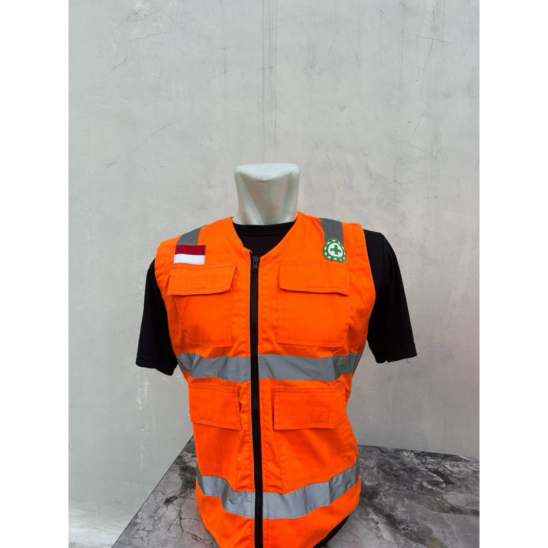 Jual Rompi Safety Orange/Rompi Lapangan/Rompi Proyek/Rompi Tambang ...