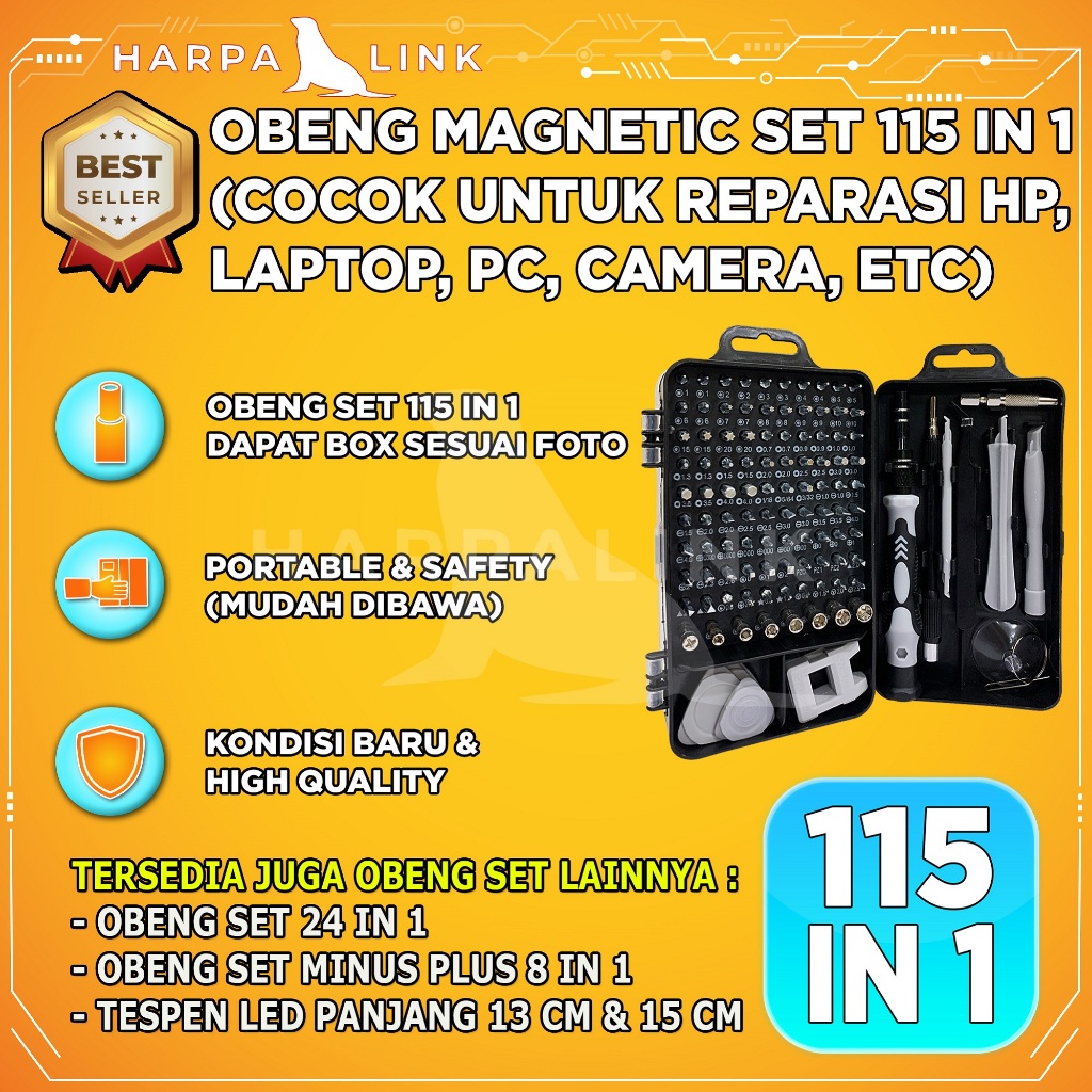 Jual Obeng HP Set 115 In 1 Torx Kunci Set Alat Service Reparasi HP Full Set Obeng Set 115 In 1 ...