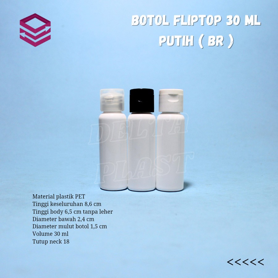 Jual BOTOL FLIPTOP 30 ML PUTIH/BOTOL TONER 30 ML | Shopee Indonesia