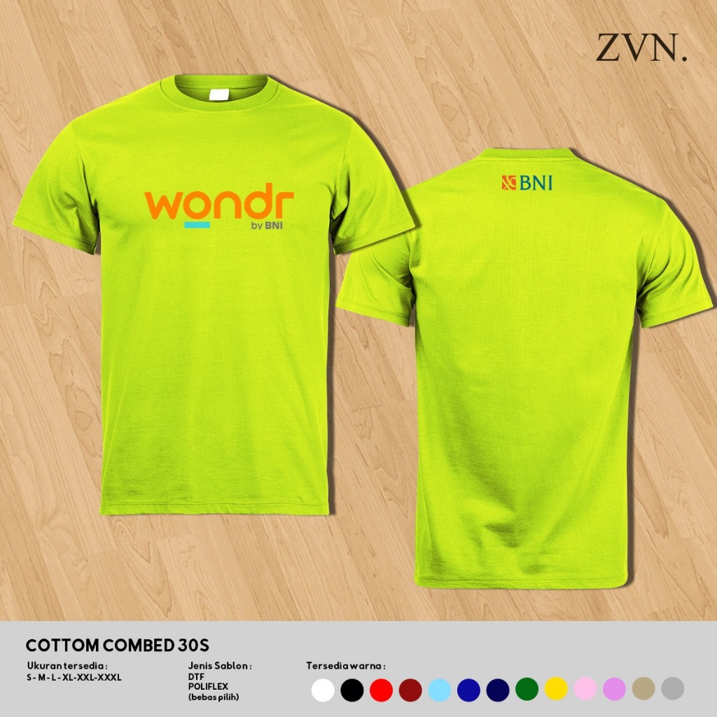 Jual CUSTOM KAOS SABLONAN WONDR BANK BNI SABLON A4 LOGO TERBARU - ZVN ... Jual CUSTOM KAOS SABLONAN WONDR BANK BNI SABLON A4 LOGO TERBARU - ZVN ...