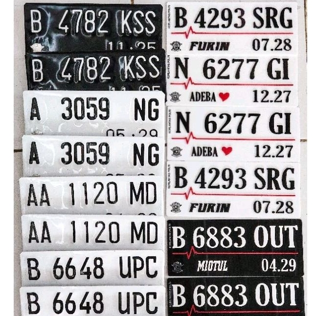 Jual custom papan angka baut tanam sepasang variasi lengkap(Hitam ...