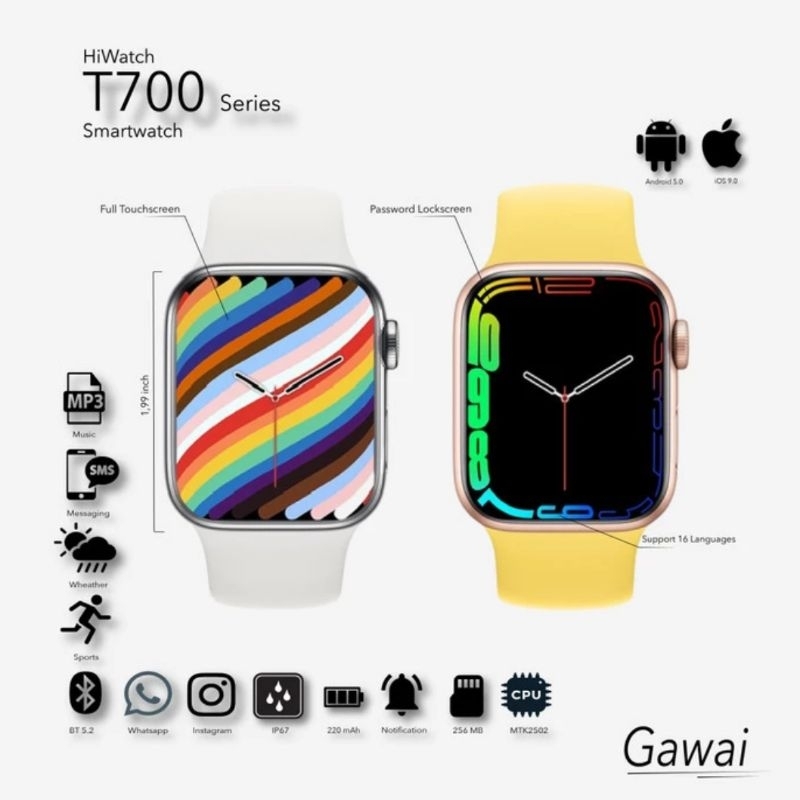 Jual GAWAI Smartwatch Lite Series T700 Smartwatch | Shopee Indonesia