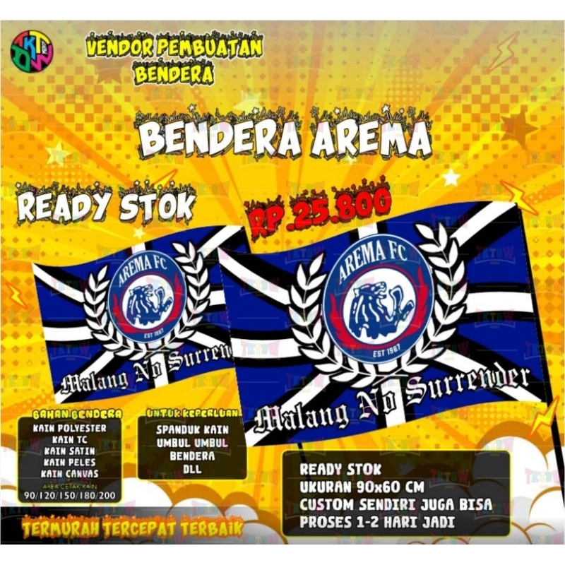 Jual BENDERA AREMA READY STOK DAN CUSTOM DESAIN | Shopee Indonesia