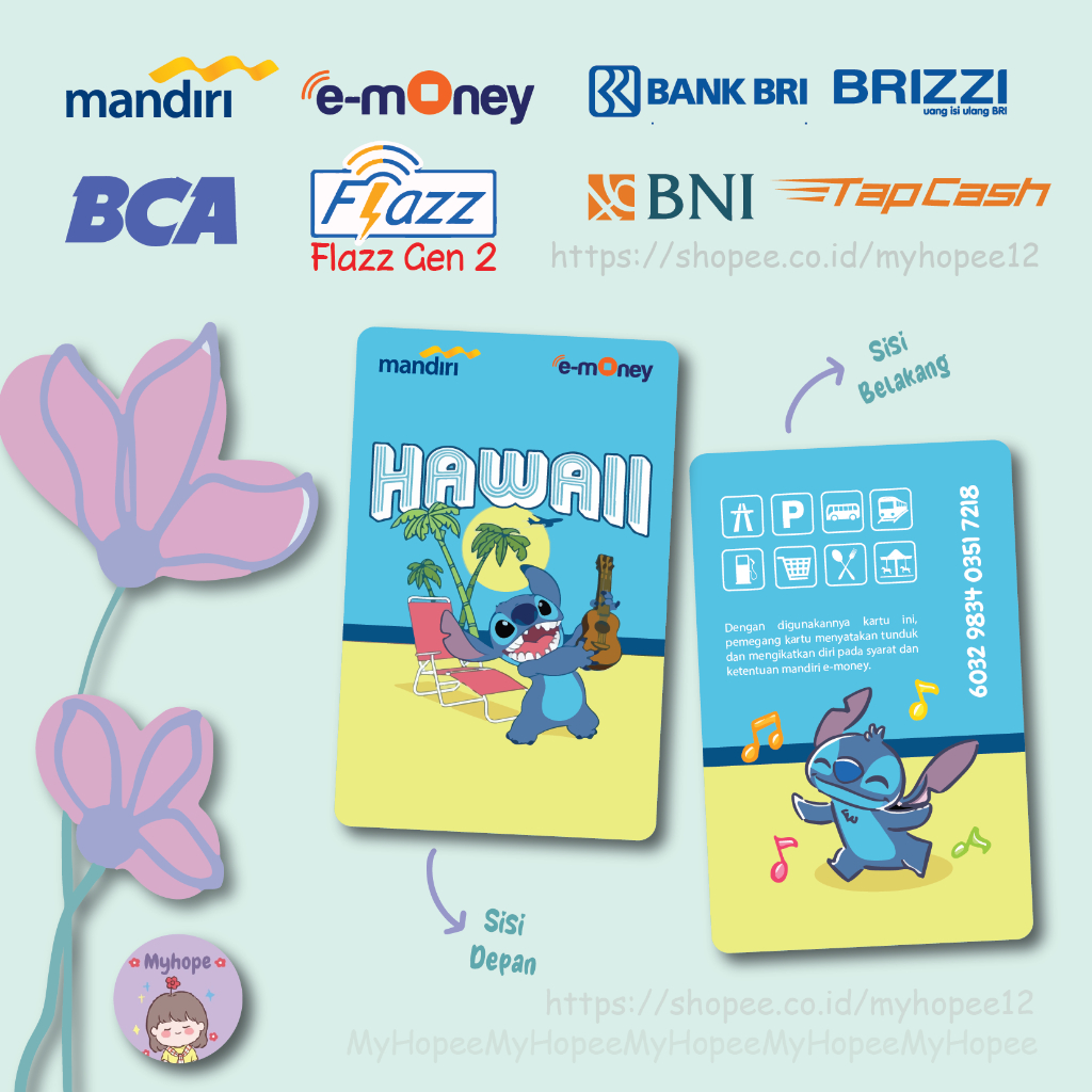 Jual Emoney Etoll Custom design Kartun STITCH Cute stitch and lilo ...
