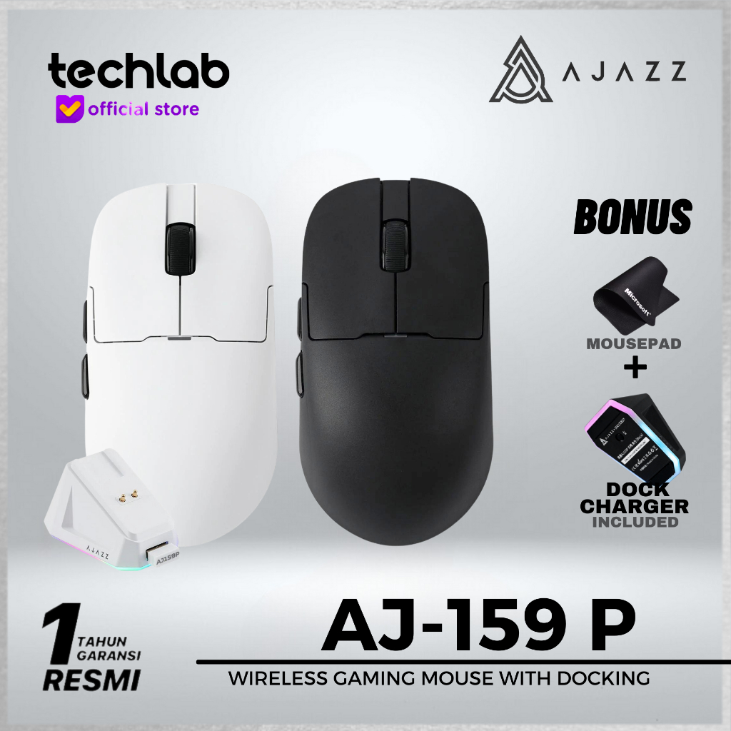 Jual Ajazz AJ159P / AJ-159P Wireless Lighweight Mouse with Charging Dock | Shopee Indonesia