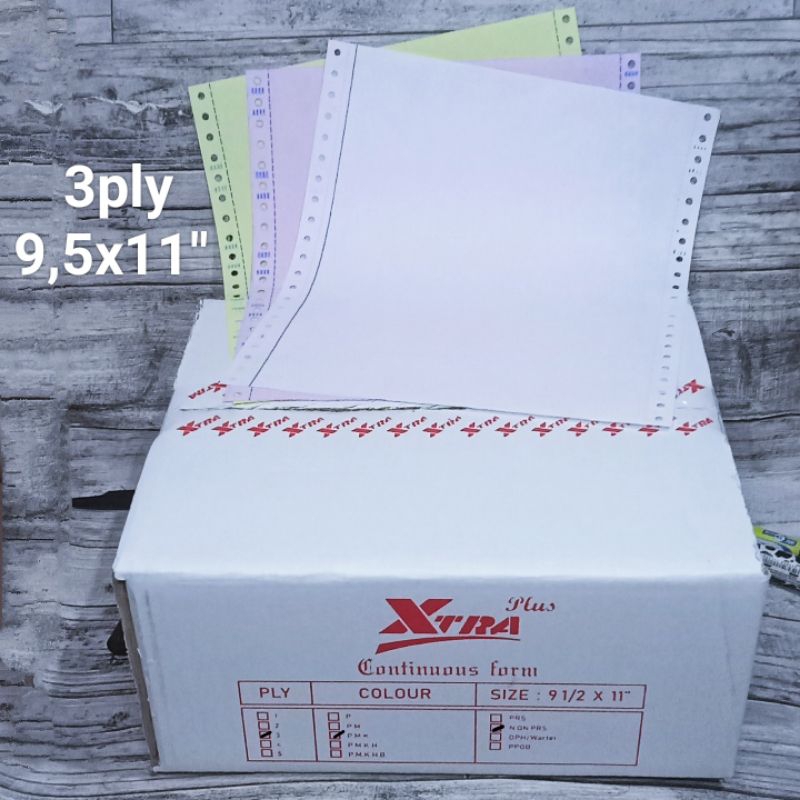 Jual kertas continuous form 3ply 9.5 x11" TANPA PEMBAGIAN | Shopee ...