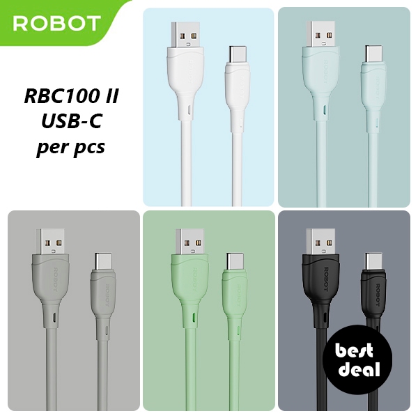 Jual (Per Pcs) Robot RBC100II USB-C Type C Kabel Data Cable Colorful ...