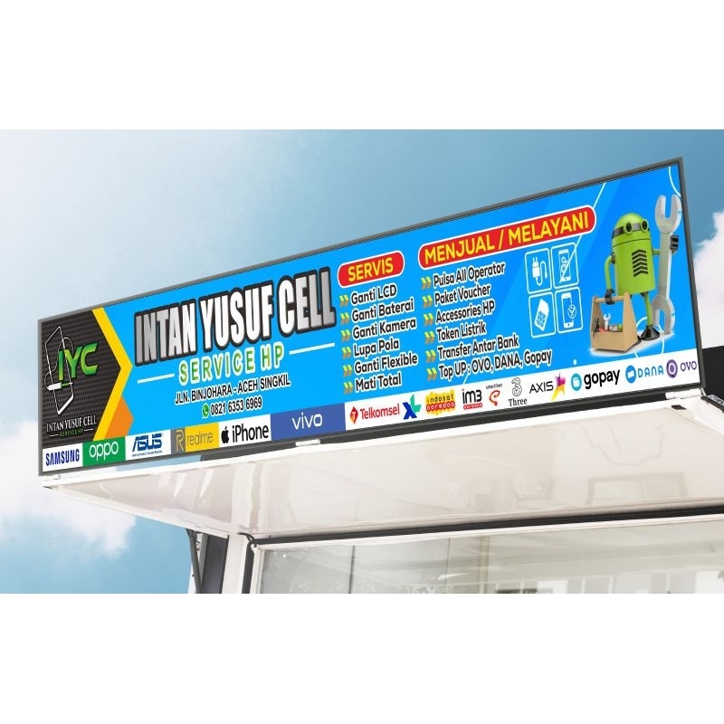 Jual SPANDUK / BANNER PONSEL UKURAN 3.5 X 0.5 M | Shopee Indonesia