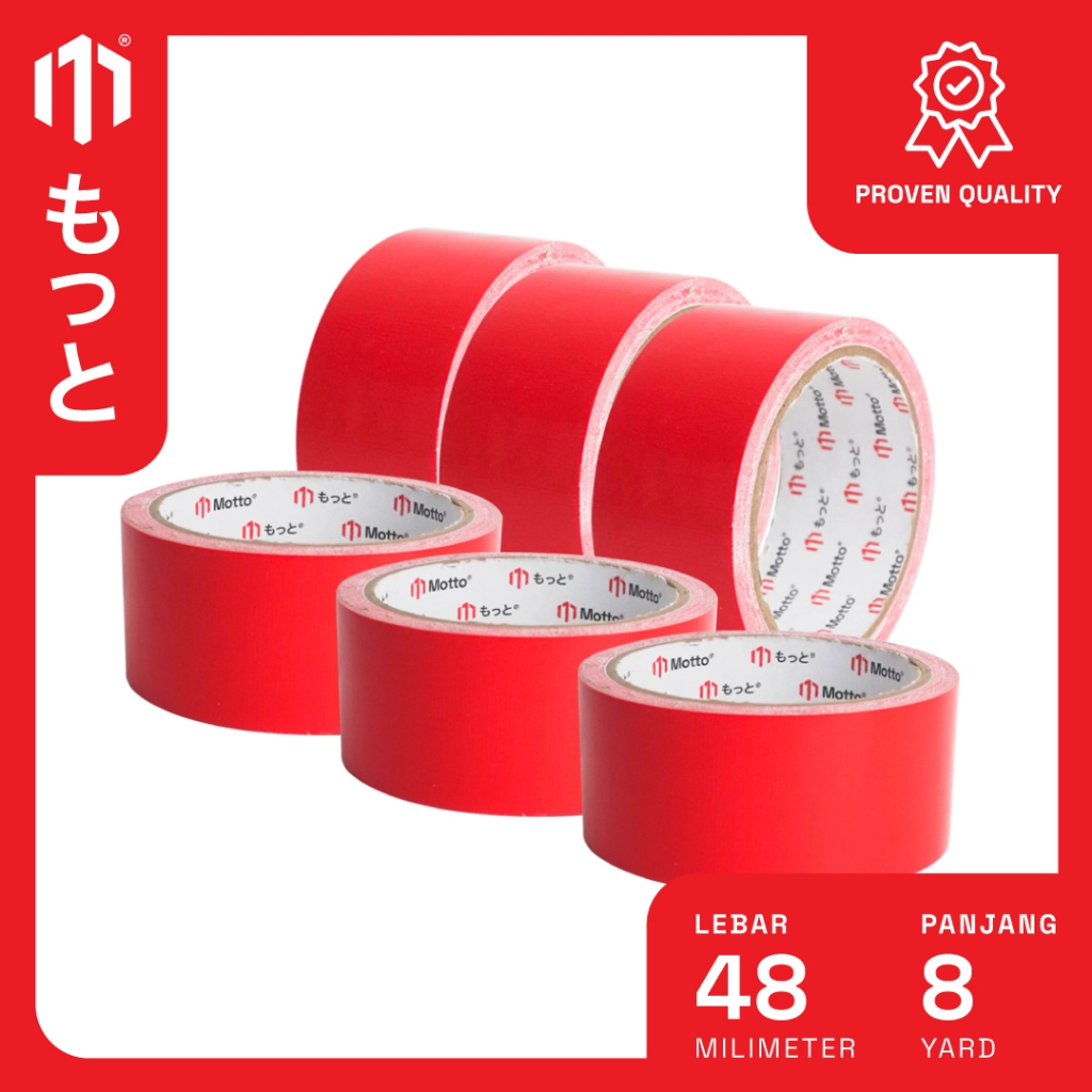 Jual Lakban Kain / Cloth Tape Warna Merah 48mm x 8 Meter - 1 Slop Isi 6 ...