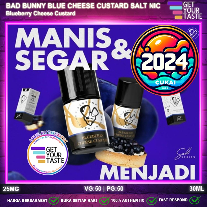 Jual Liquid Bad Bunny Blueberry Cheese Custard Salt Nic 30ML Saltnic by ...