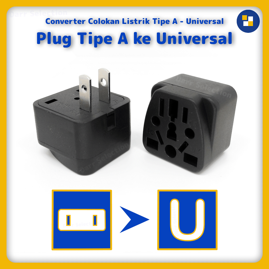 Jual Colokan Listrik Tipe A US 2 Pin Ke Universal Vietnam Jepang USA ...