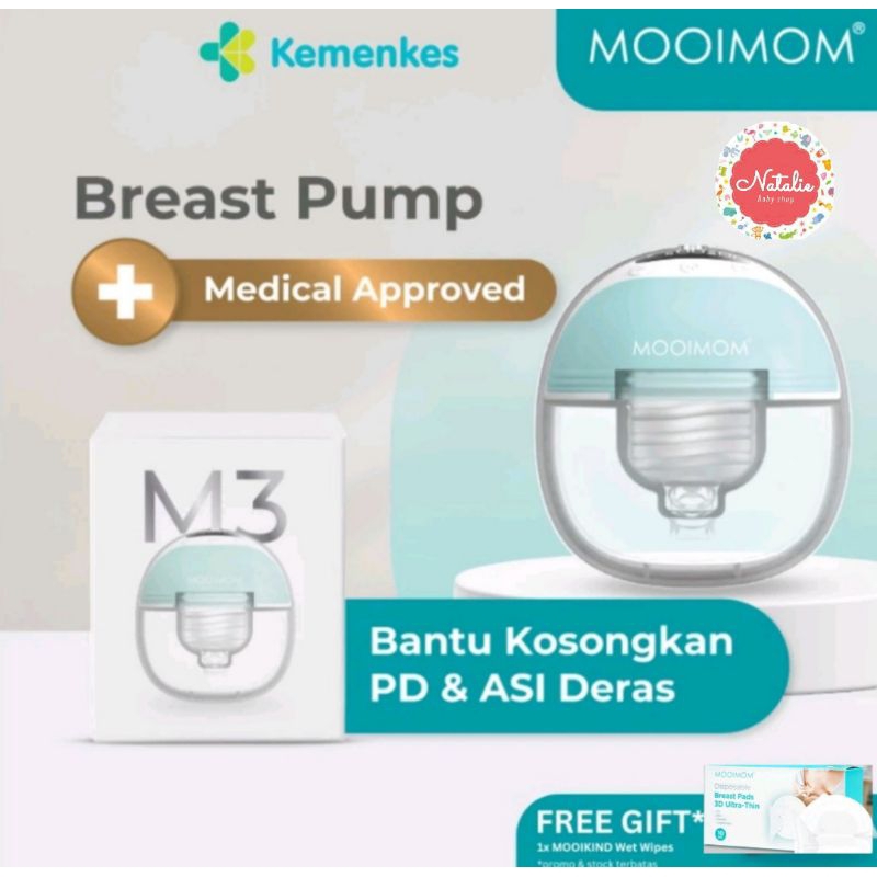 Jual MOOIMOM - Wireless Handsfree Electric Breastpump M3 + Valve FREE ...