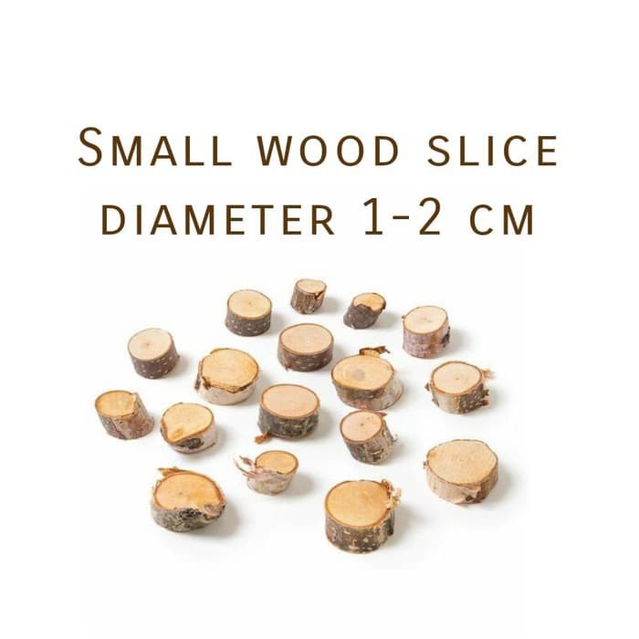 Jual Small wood slices potongan kayu kecil diameter 1-2 cm bahan ...