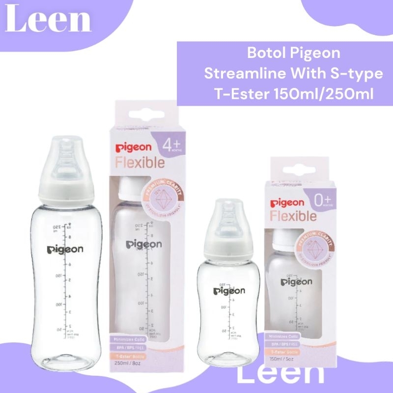Jual Pigeon Botol T-Ester Streamline With S-type Nipple/Botol Pigeon Premium model Kaca 150ml ...
