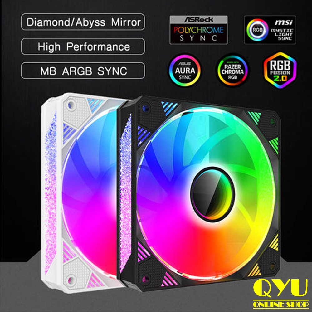 Jual Fan Casing 12cm RGB Infinite Deep Mirror Kristal PWM 4 pin + ARGB ...
