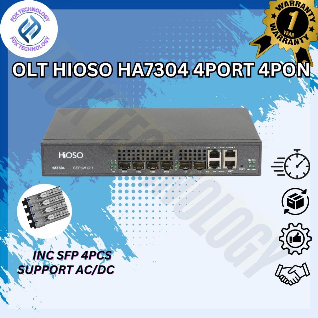 Jual [𝐎𝐑𝐈𝐆𝐈𝐍𝐀𝐋] HIOSO OLT EPON GEPON HA7304 4 PON Port Include SFP PX20 ...