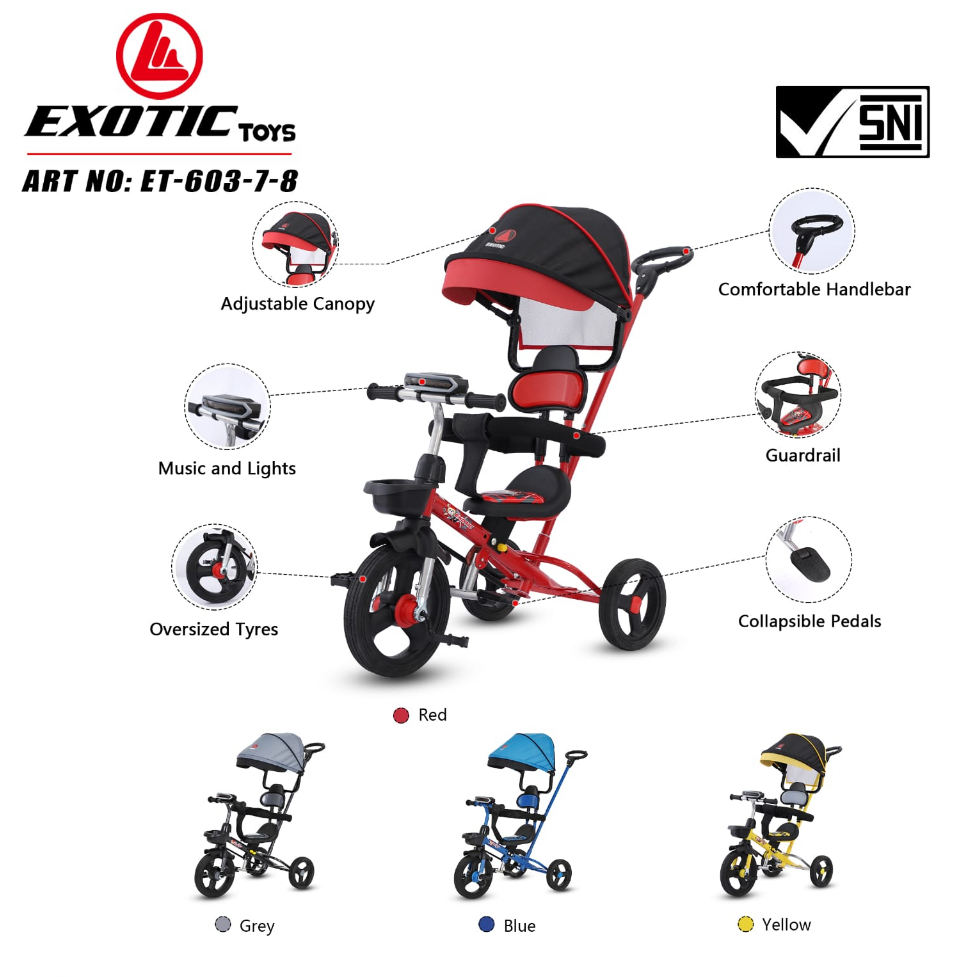 Jual BAN KARET SEPEDA ANAK RODA TIGA EXOTIC ET 603-7-8 ET 603-7 ...
