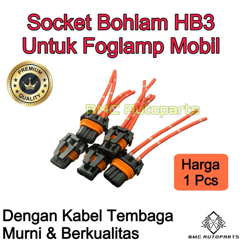 Jual Socket Bohlam HB3 (9005) Female Cewek / Soket Foglamp Mobil HB3 ...