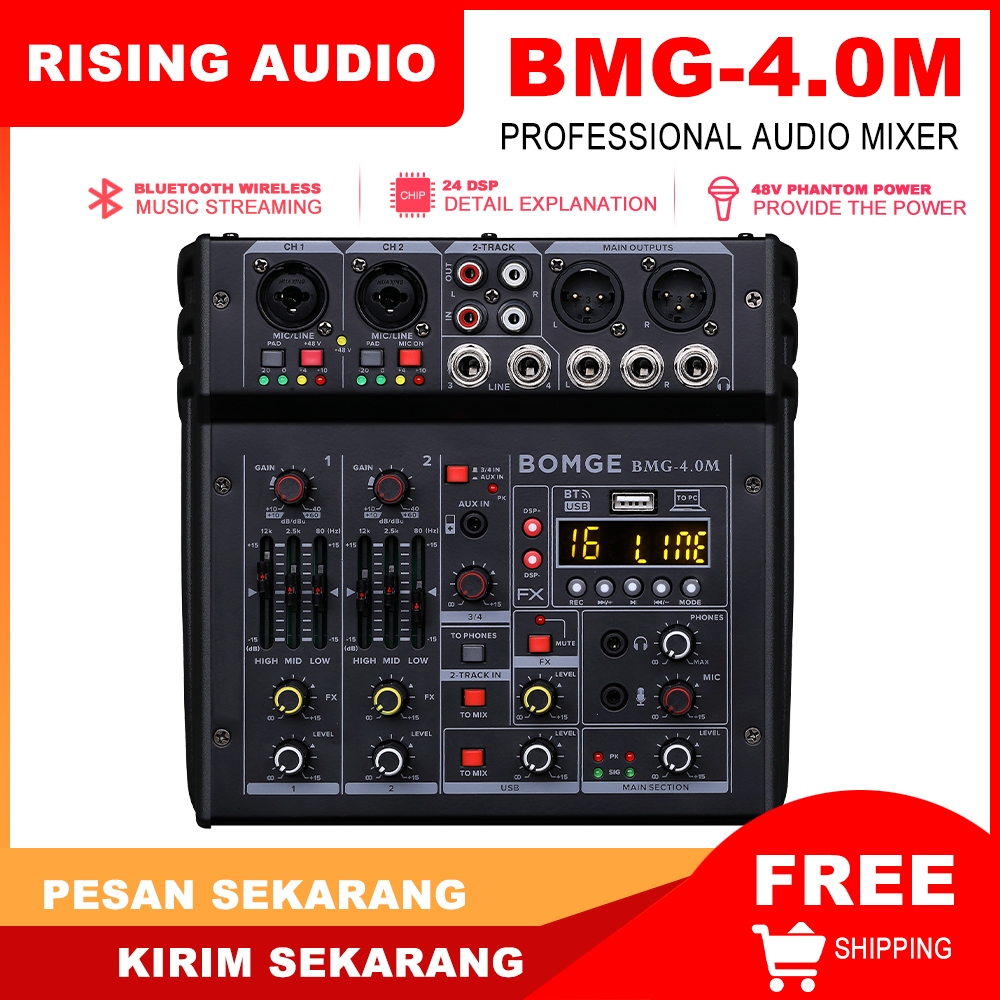 Jual RISING AUDIO 4.0M Audio Mixer, Sound Board Mixing Console with 4 ...
