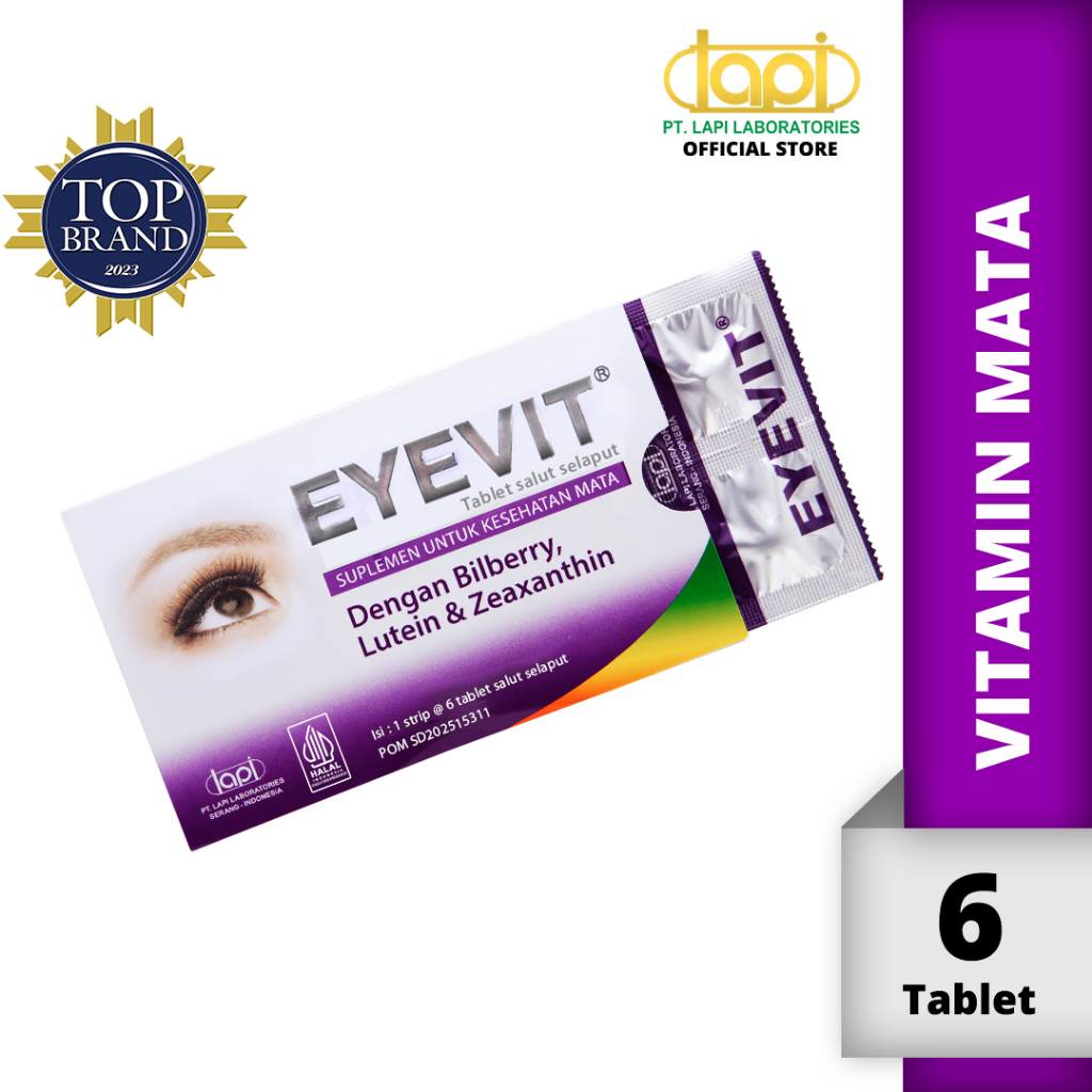 Jual EYEVIT Tablet - 1 Strip @ 6 Tablet - Suplemen Kesehatan Mata ...