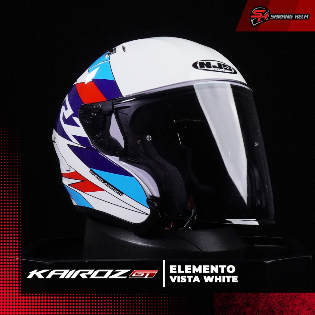 Jual NJS Kairoz GT Elemento Vista White (FREE SPOILER GT) - Helm Half ...