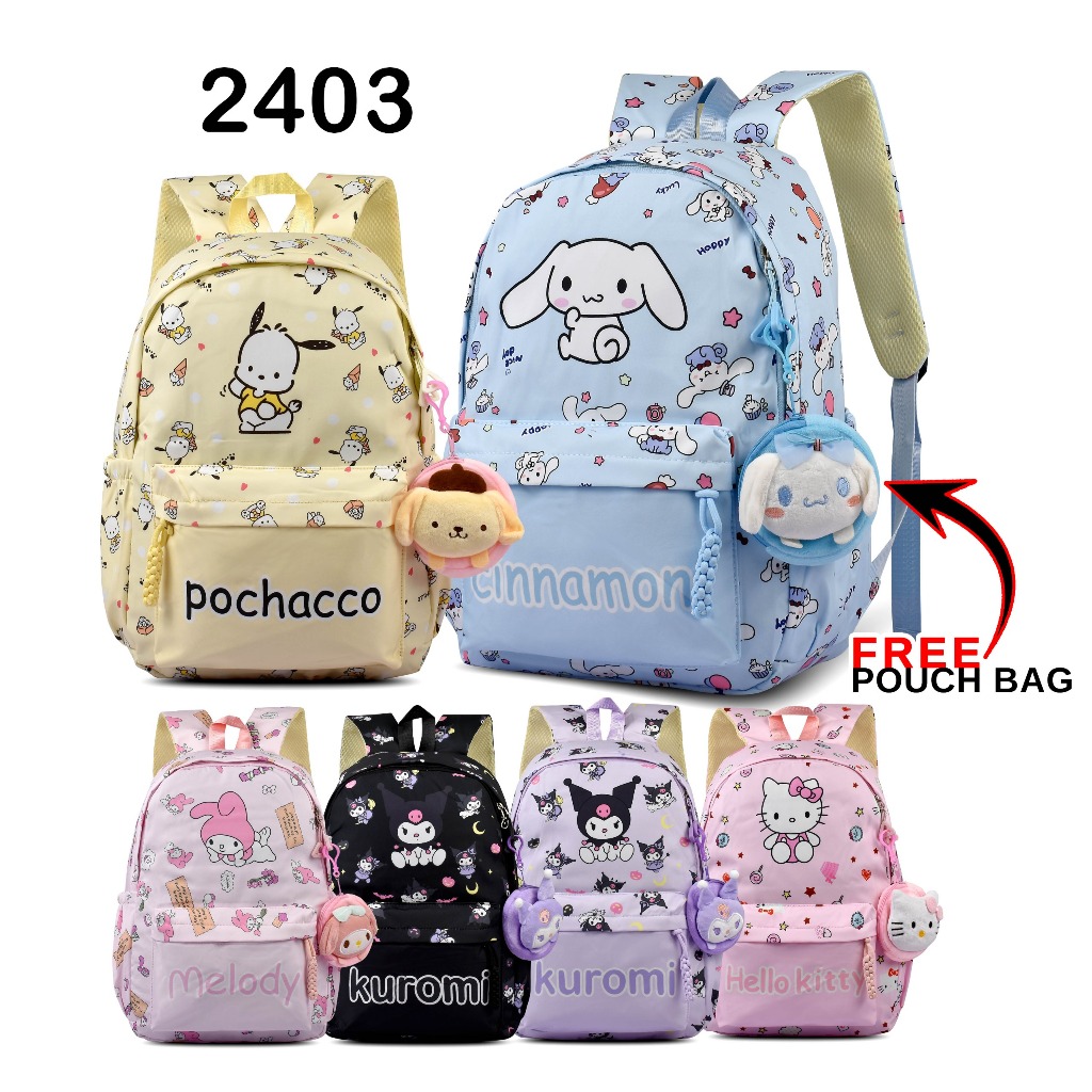 Jual Tas Ransel Anak Cartoon Kuromi 2403 Tas Backpack Anak Perempuan Tas Motif Kuromi , Cinnamon ...