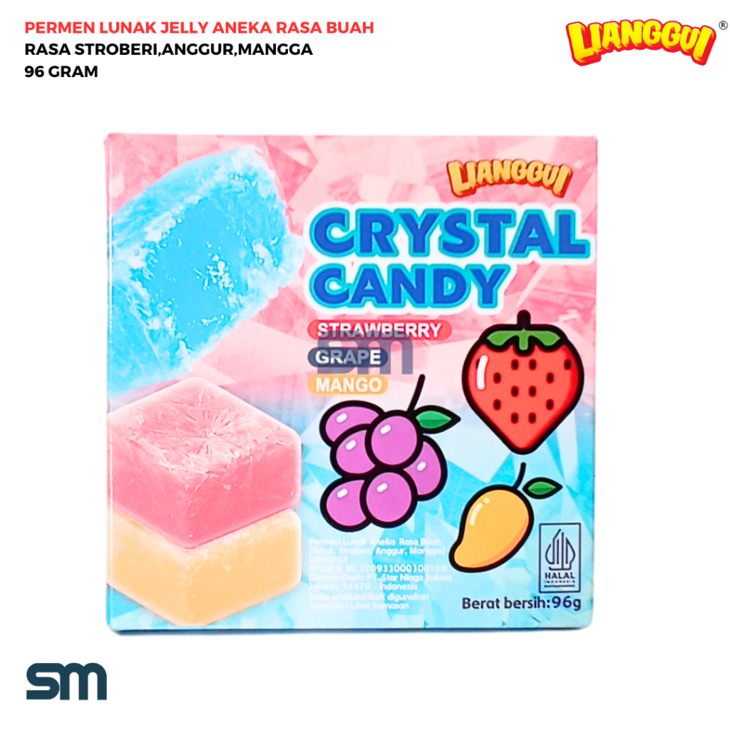 Jual LIANGGUI PERMEN LUNAK CRYSTAL CANDY JELLY ANEKA RASA BUAH 96 GRAM ...