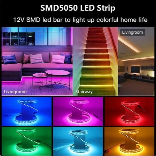 Jual LAMPU LED STRIP SMD 5050 12V IP65 WATERPROOF CAHAYA SUPER TERANG ...